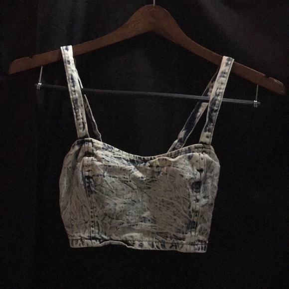 Urban Outfitters | Tops | Acid Washed Jeans Crop Top | Poshmark